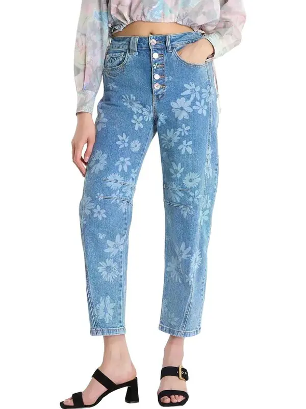 Desigual Floral-print Jeans - Blue