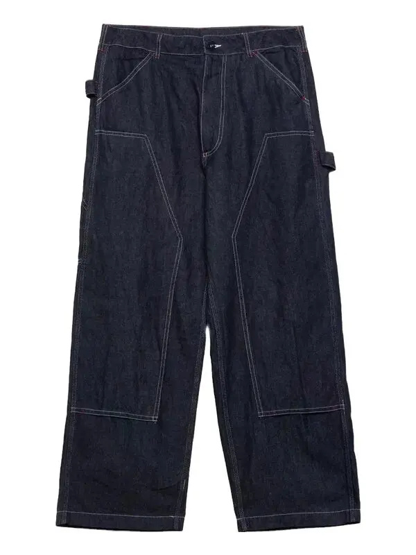 Engineered Garments Contrast-stitch Panelled Jeans - Blue