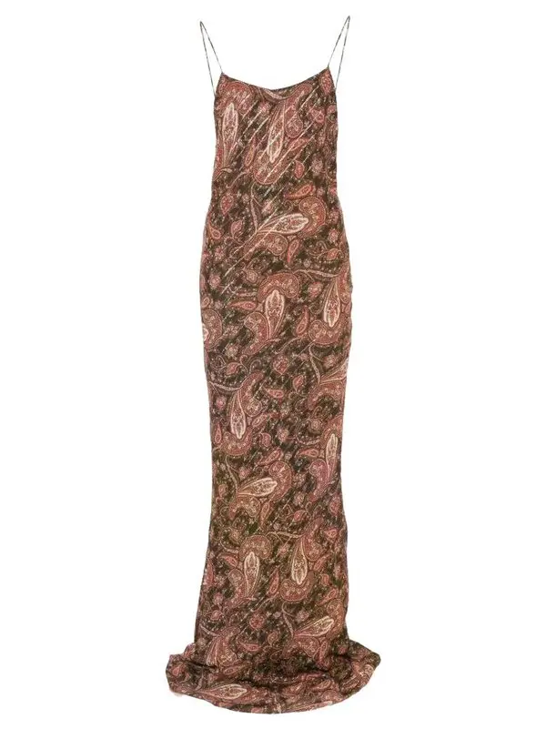 Andamane Ninfea Paisley-print Maxi Dress - Brown