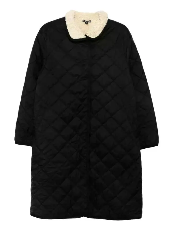 JAMES PERSE Quilted Coat With Faux-shearling Collar - Black