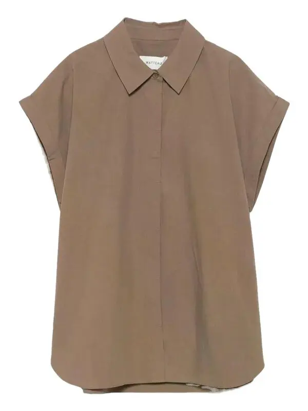 Matteau Cap-sleeve Button-up Shirt - Brown