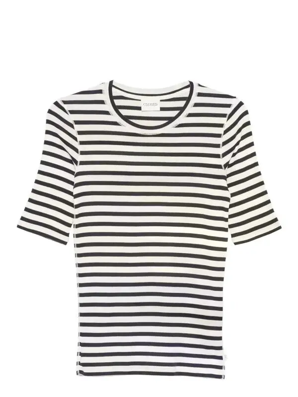 Closed Striped Ribbed-knit T-shirt - White