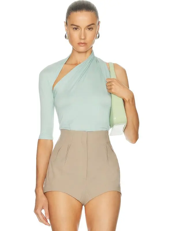MUGLER One Sleeve Top - Powder Blue