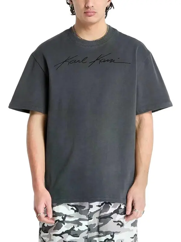KARL KANI Logo-embroidered T-shirt - Grey