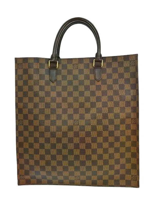 LOUIS VUITTON 2007 Damier Sac Plat Tote Bag - Brown