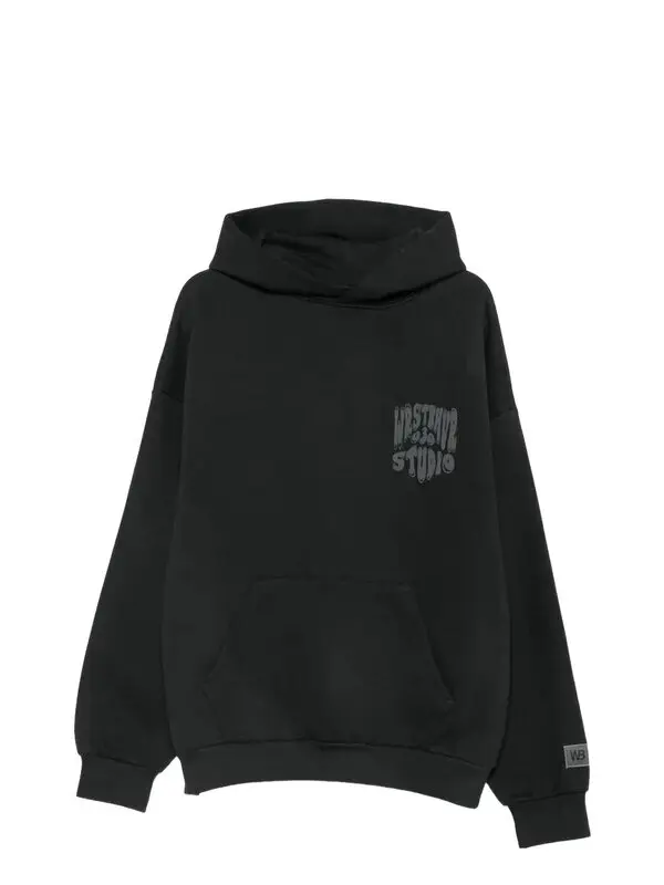 WRSTBHVR Logo-print Pouch-pocket Hoodie - Black