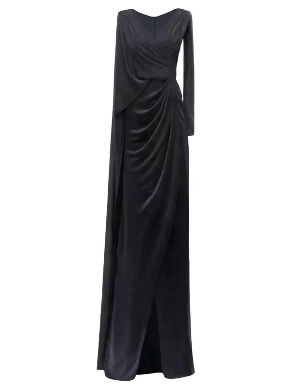 GEMY MAALOUF Draped Cape-sleeve Dress - Black