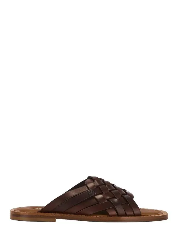 Miu Miu Woven Flat Sandal - Caffe