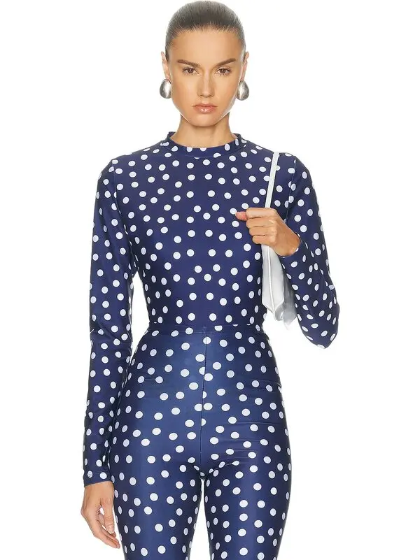 JEAN PAUL GAULTIER Long Sleeve Top - Navy & White