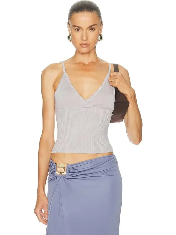 DEIJI STUDIOS Cross Panel Knit Top - Soft Lilac
