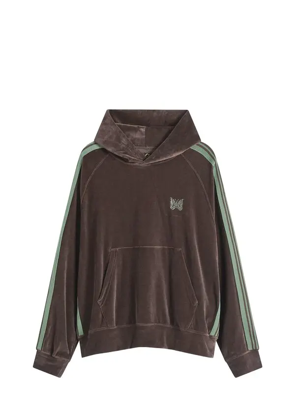 Needles Track Hoodie With Embroidered Detail - Brown