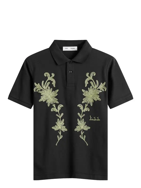 Toga Embroidered Polo Shirt - Black
