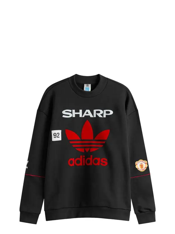 Adidas Manchester United 1990 Away Remake Crew Sweatshirt - Black