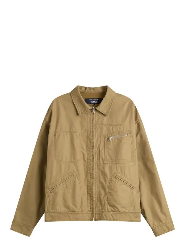 Comme Des Garçons Multi-fabric Zip-up Jacket - Beige