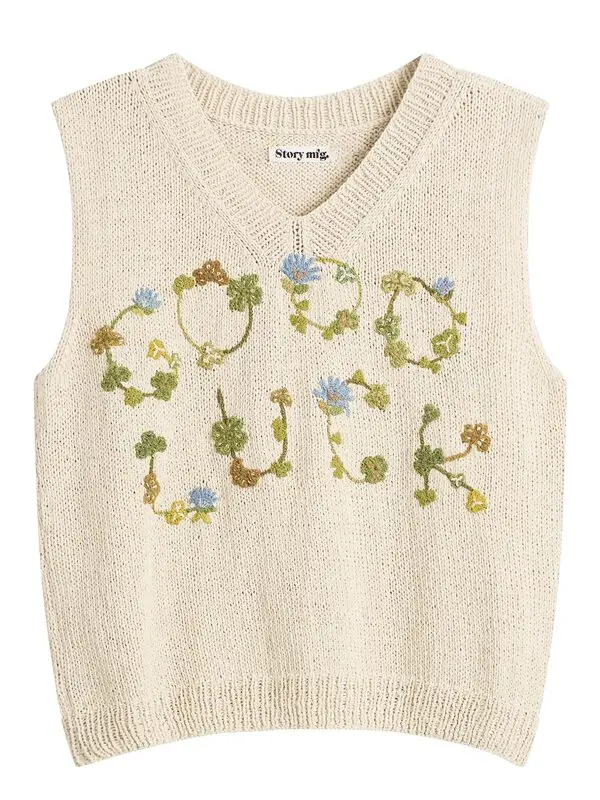STORY MFG. Hand Knit Party Vest - Good Luck