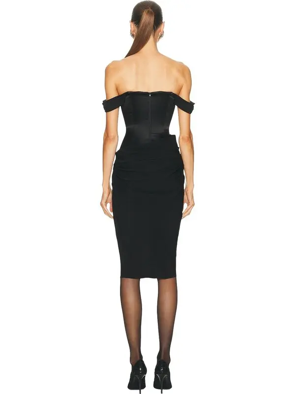 Alex Perry Off-shoulder Longline Corset Dress - Black