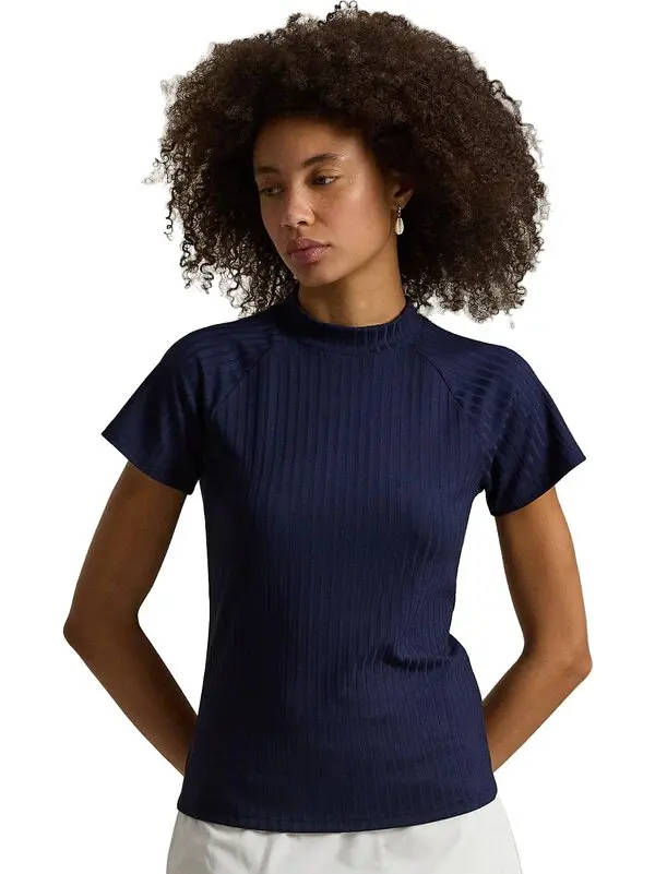 Ralph Lauren Ribbed Short-sleeve Mockneck - Refined Navy