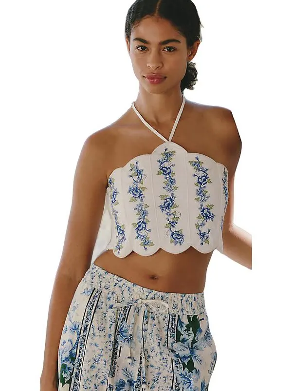 Agua Bendita Serenity Ivy Halter Top - White