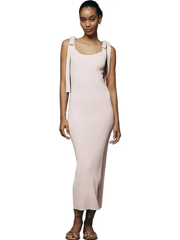 Endless Rose Tie-strap Midi Dress - Pink