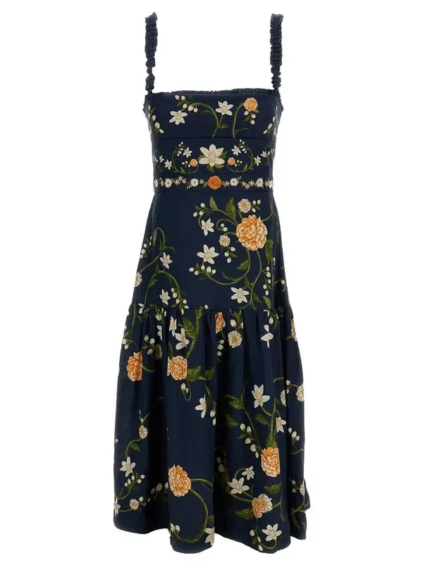 Agua Bendita Nispero Valle Midi Dress - Blue