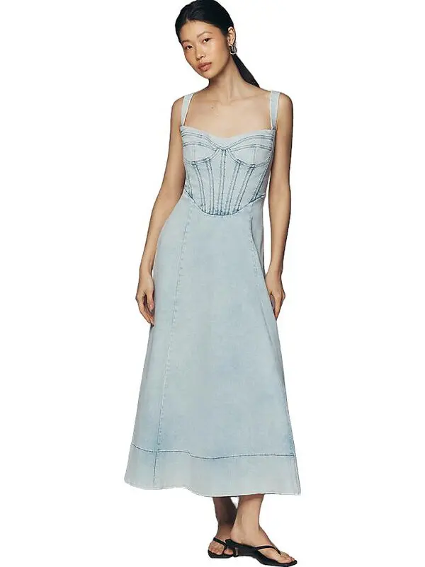 Bardot Lilah Denim Midi Dress - Light Denim