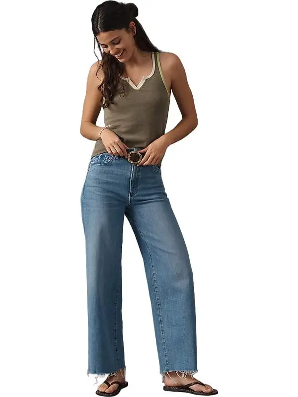 LE JEAN Petite Column Raw-hem Jeans - Blue Crush