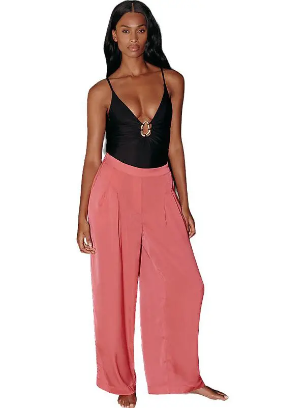 CELANDINE Slim Fit Trousers - Cerise