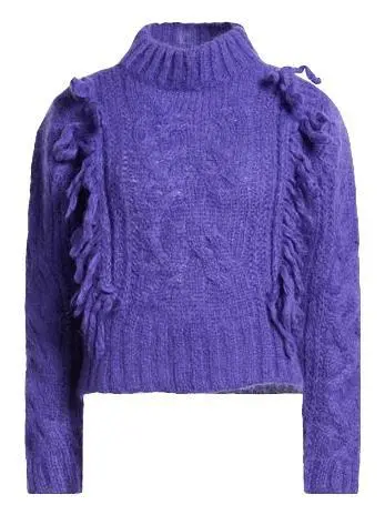 REBEL QUEEN BY LIU •JO Knitted Turtleneck Sweater - Purple