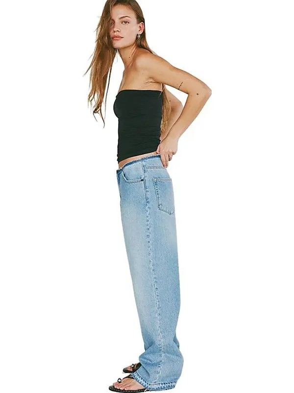 ONETEASPOON Raw Waist Baxter's Wide-leg Jeans - Summer Blue