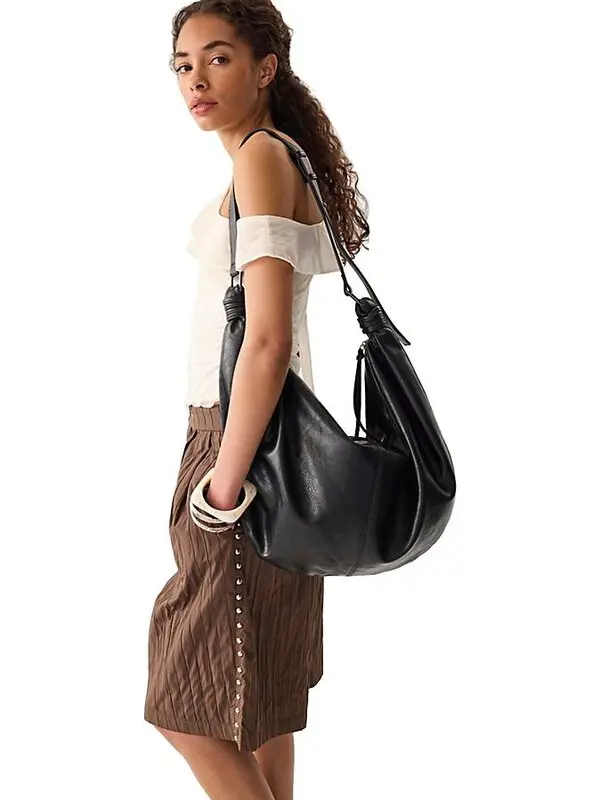 Free People Vegan Slouch Hobo Bag - Black