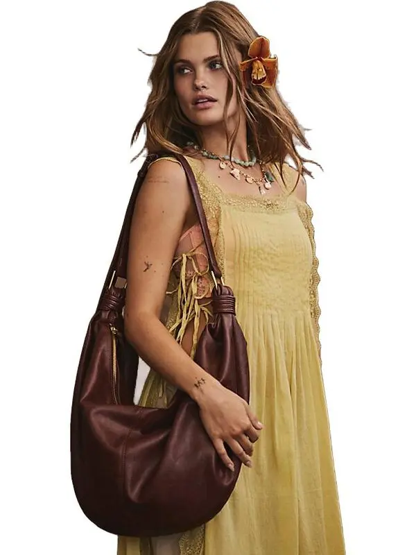 Free People Vegan Slouch Hobo Bag - Espresso