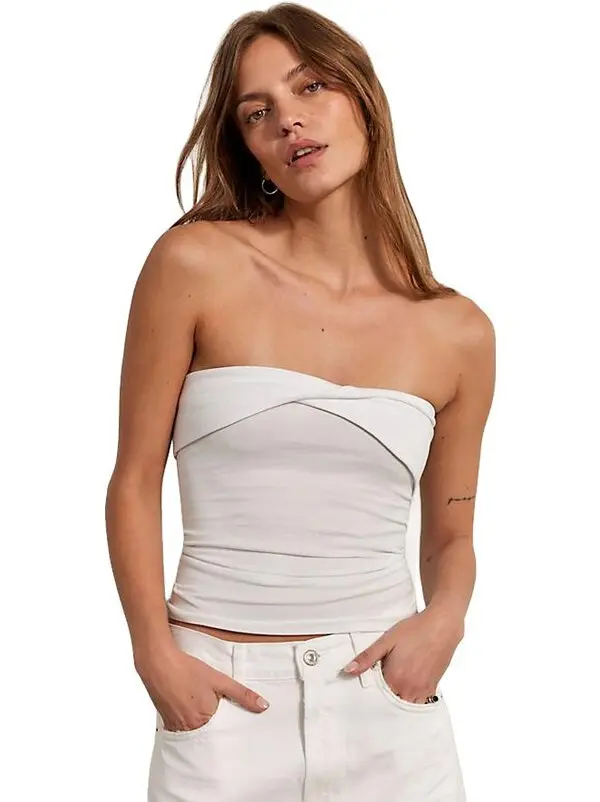 Free People Simply Soft Twist Tube Top - Clean Ivory