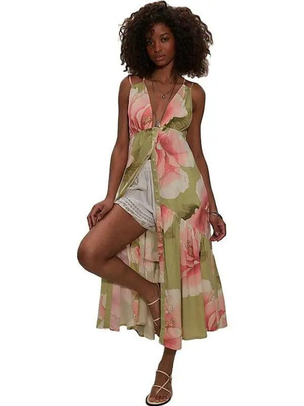 Free People Siesta Maxi Top - Moss Combo