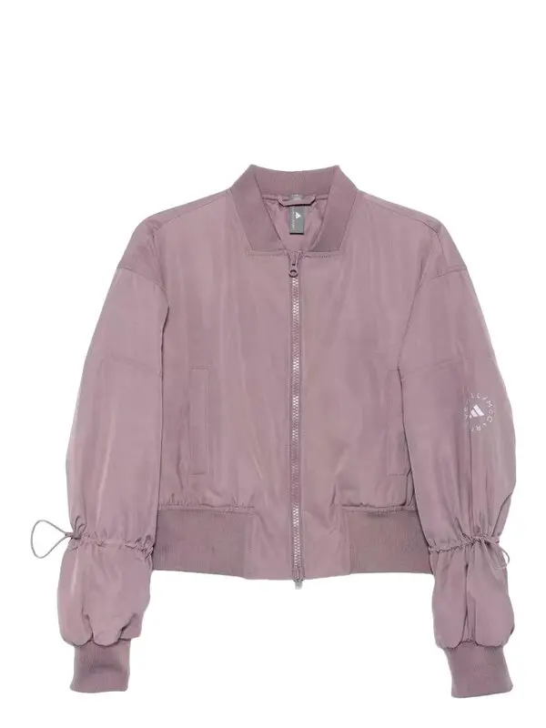 Adidas By Stella McCartney Zip-fastening Ruched-sleeve Jacket - Purple