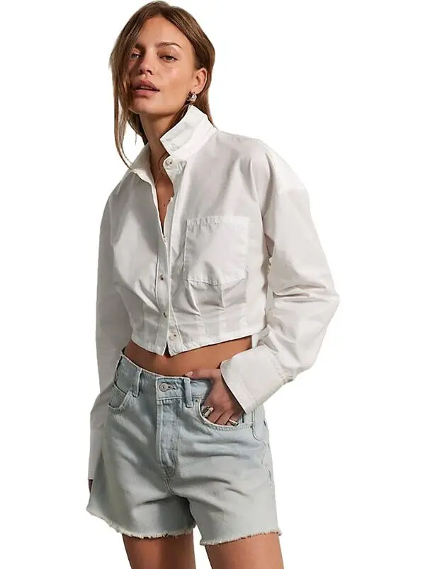 Free People We The Free Remi Reworked Button-down Top - Lucent White