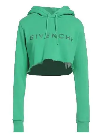 Givenchy Cotton French Terry Cropped Sweatshirt - Green