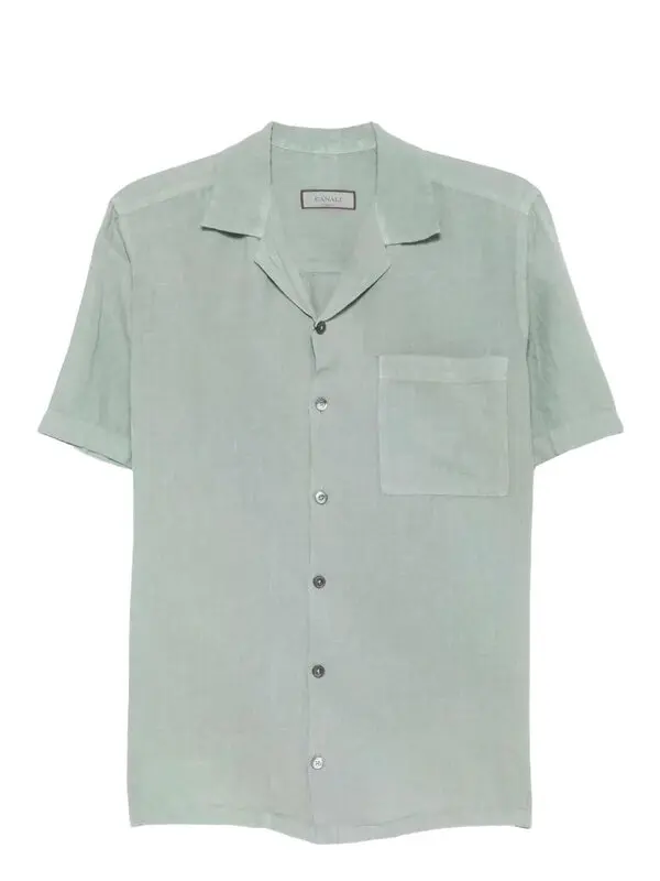 Canali Short-sleeve Chest-pocket Shirt - Green