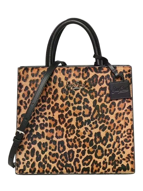 MC2 SAINT BARTH Leopard-print Leather Tote Bag - Neutrals