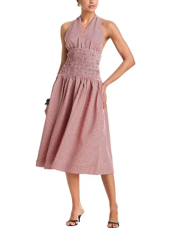 WAYF Margeaux Halter Dress - Red