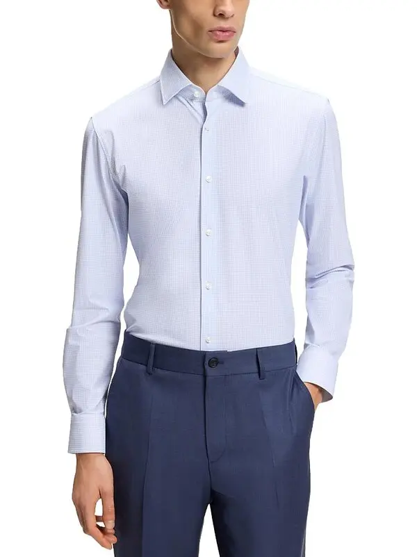 BOSS Hank Kent Collar Slim Fit Dress Shirt - Light Pastel Blue