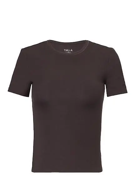 TALA Sculpt Short-sleeve Stretch-jersey Top - Espresso