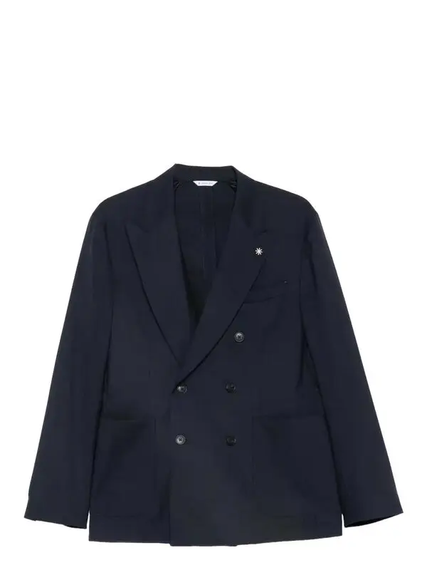 MANUEL RITZ Double-breasted Blazer - Blue