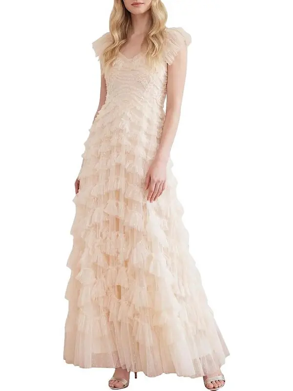 NEEDLE & THREAD Lola Backless Ballerina Dress - Cream