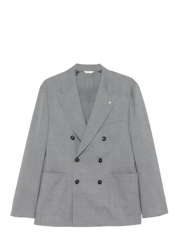 MANUEL RITZ Nuvola Double-breasted Blazer - Grey