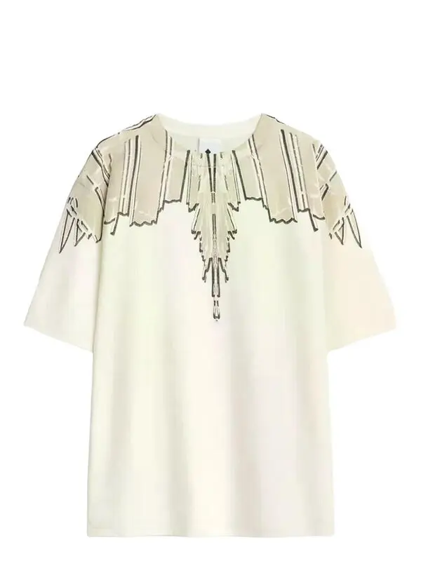 COUNTY OF MILAN Wings-print T-shirt - Neutrals