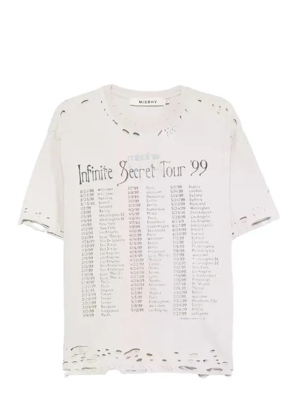 MISBHV Tour 99 Distressed T-shirt - Neutrals