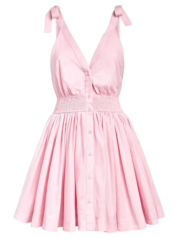 Maje Cotton Flared Mini Dress - Pink