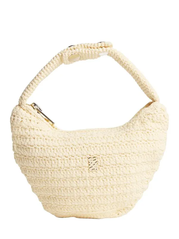 Sandro Mini Crochet Top-handle Bag - Beige
