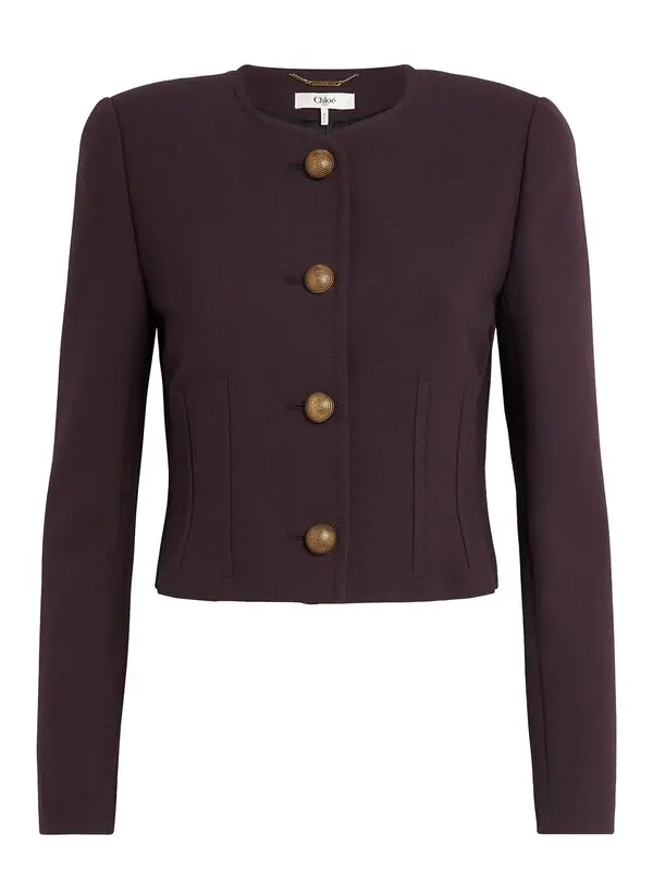 Chloé Virgin Wool Darted Jacket - Purple