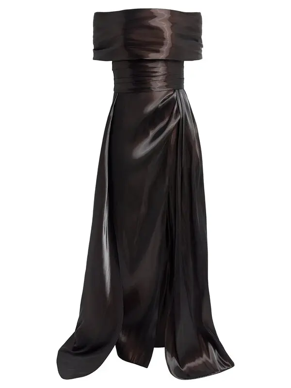 Pamella Roland Liquid Organza Gown - Brown